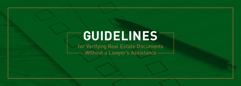 Guidelines for Verifying Real Estate Documents Without a Lawyer’s ...