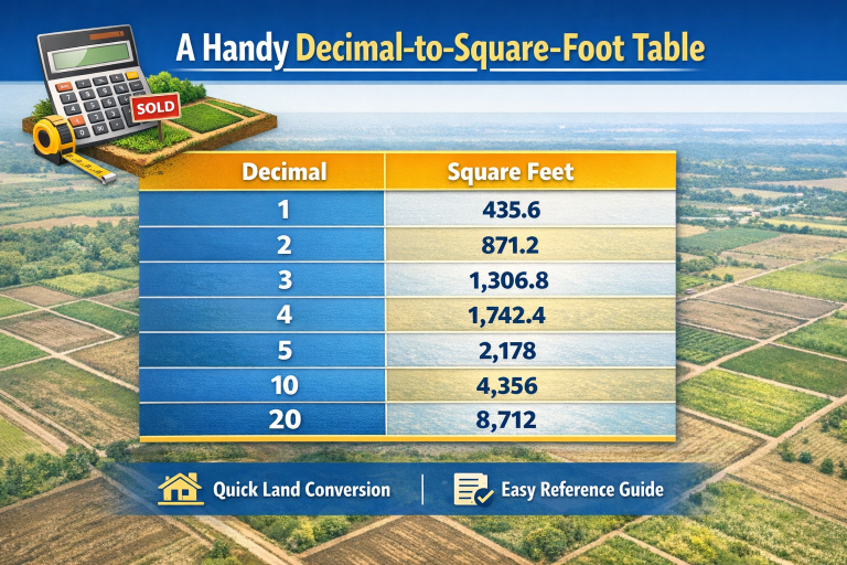 One Decimal Land in Square Feet: Exact Conversion Guide